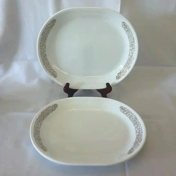 Corelle | Dining | Vintage Corelle Woodland Brown Serving Platters 2 ...